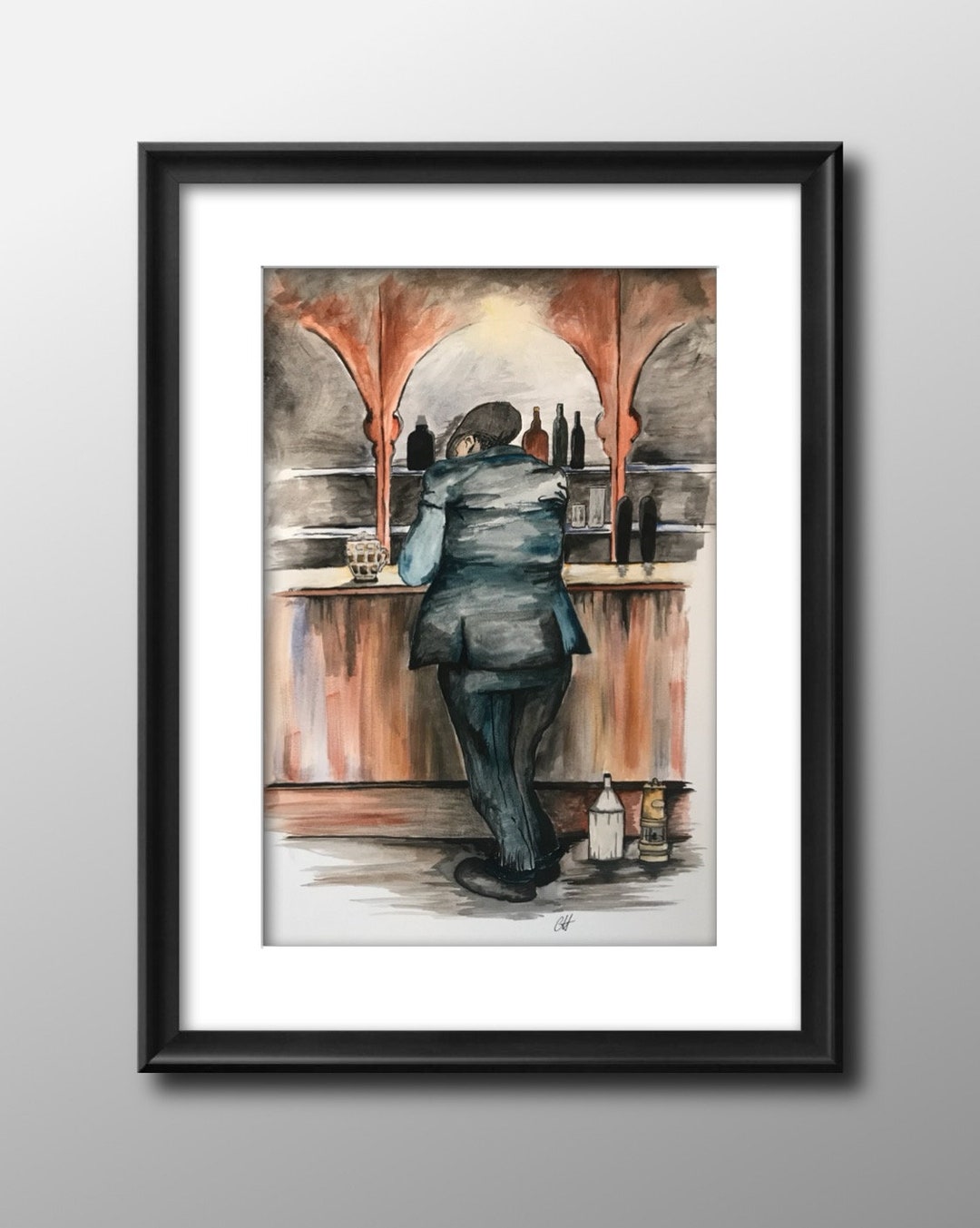 Bar Scene | Public House | Art Illustration | Art Prints | Bar Art ...