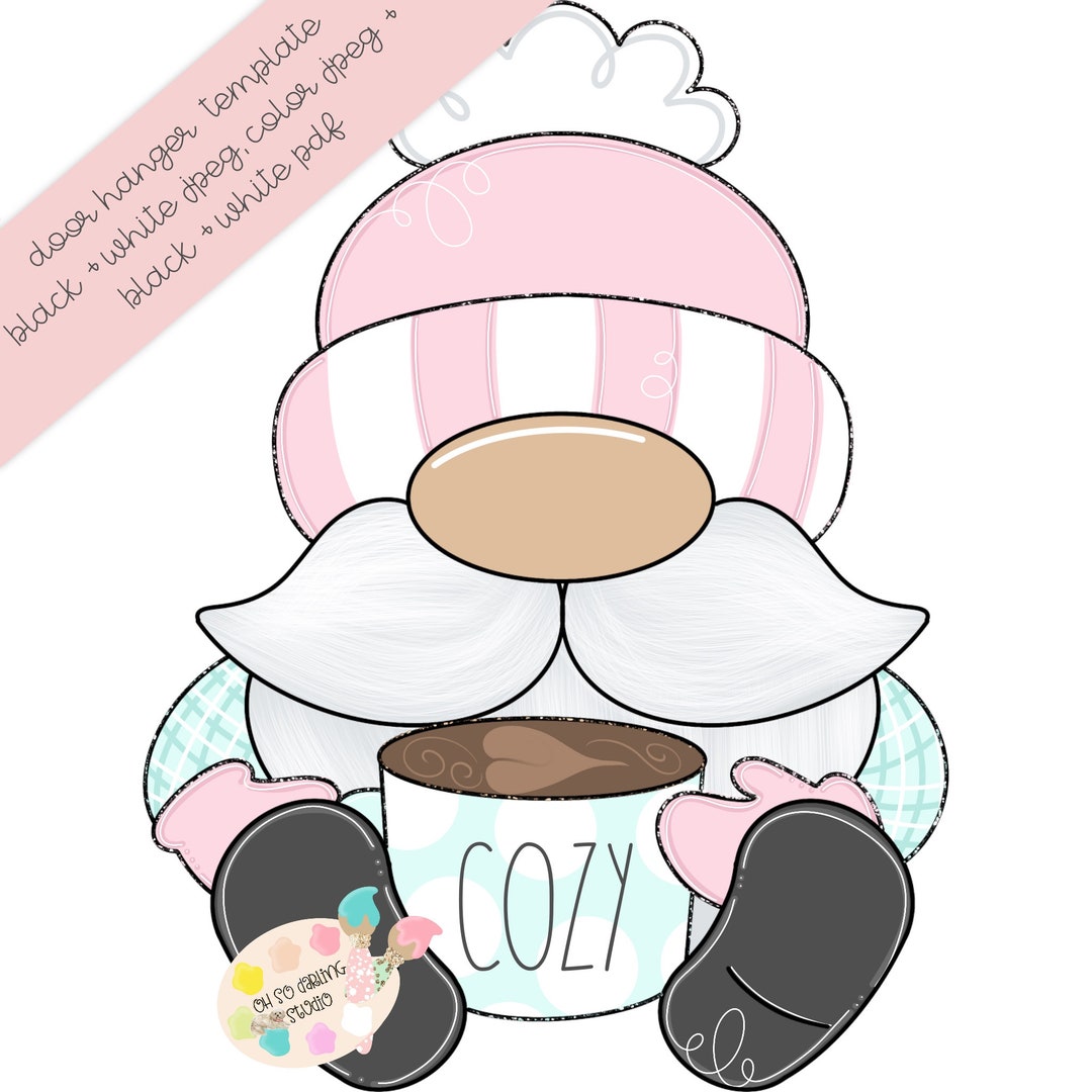 TEMPLATE, Door Hanger Template, Winter Template, Gnome Template, Winter ...