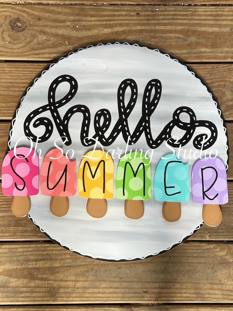 Popsicle Summer Door Hanger: 3D Personalized Decor - Etsy