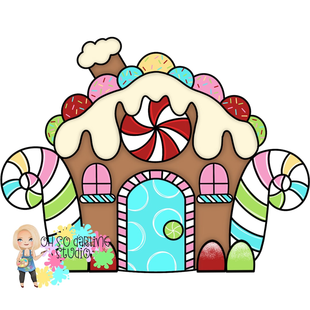 Gingerbread House Door Hanger Template: Christmas Winter Decor (PDF ...
