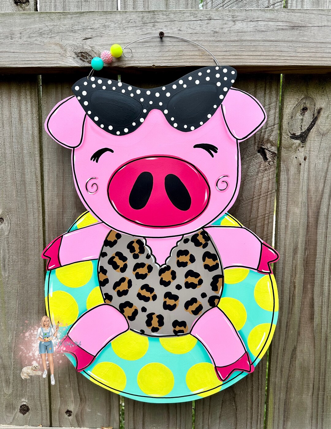DOOR HANGER Wreath Attachment Pig Door Hanger Summer Door - Etsy