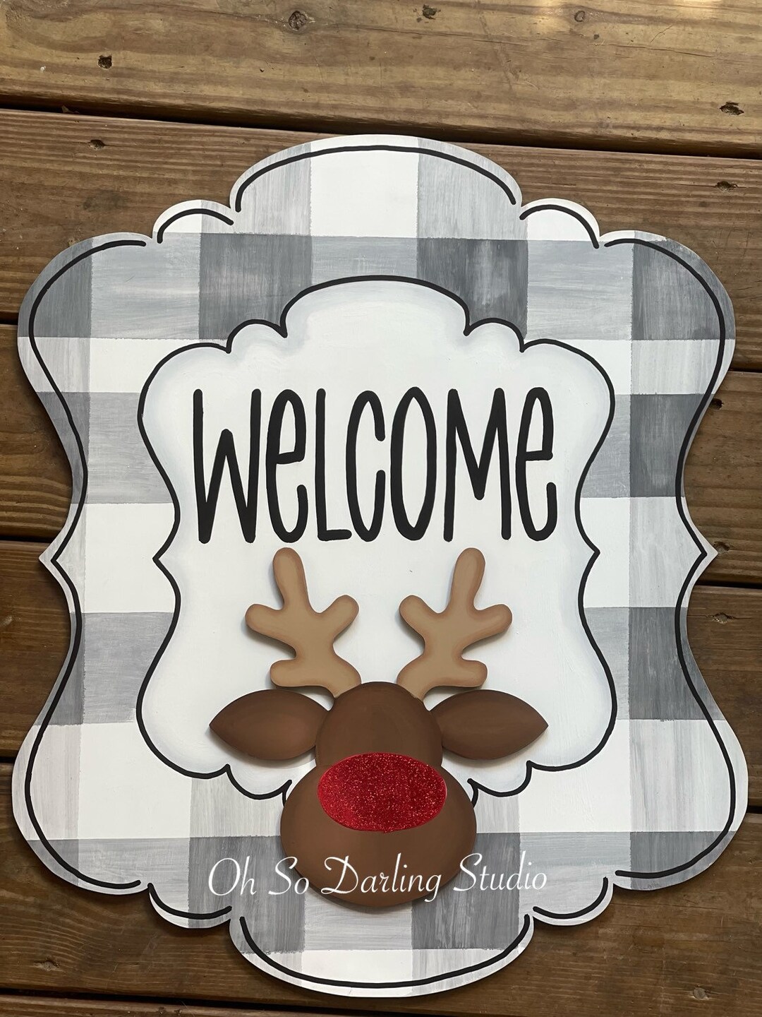 Rudolph Door Hanger Christmas Christmas Door Hanger Christmas Decor ...