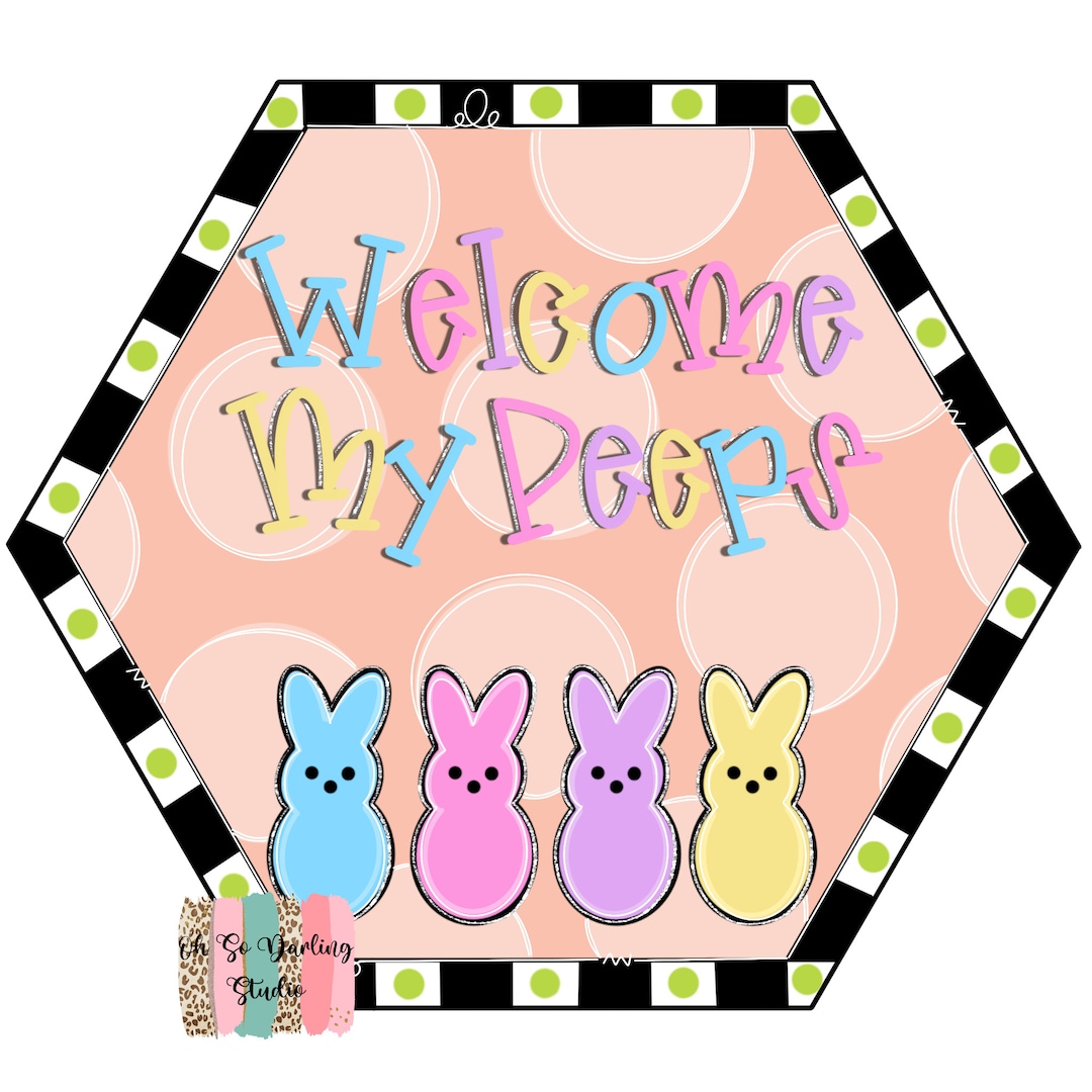 Easter Peeps Door Hanger Template: Spring Printable (PDF, PNG, JPEG) - Etsy