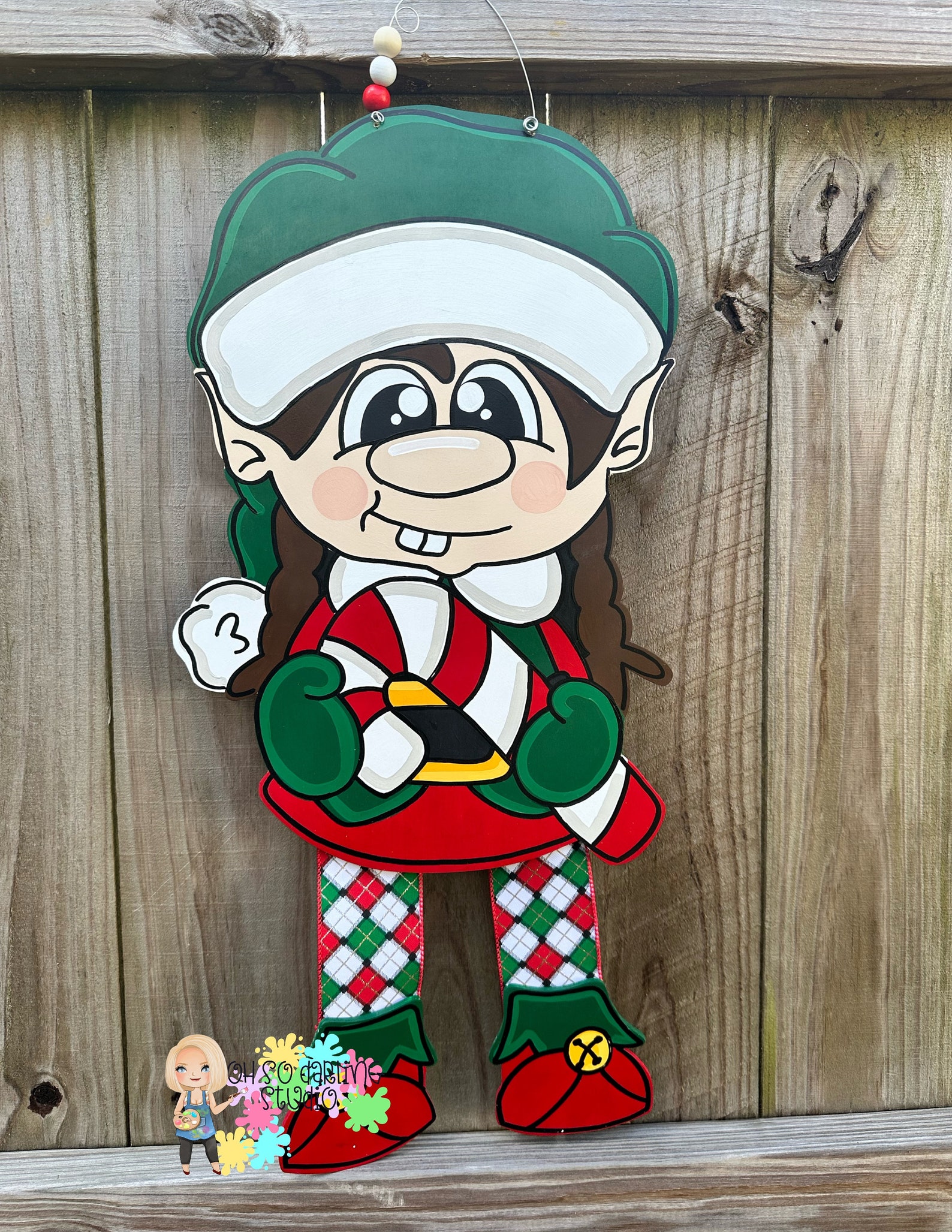 Door Hanger | Wreath Attachment | Elf Boy | Elf Girl | Christmas - Etsy
