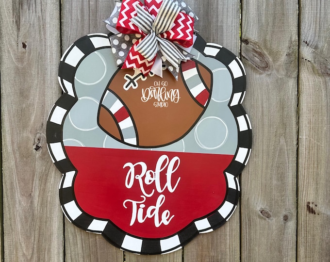 Alabama Crimson Tide Door Hanger | Hand Painted Big Al Porch Sign - Etsy