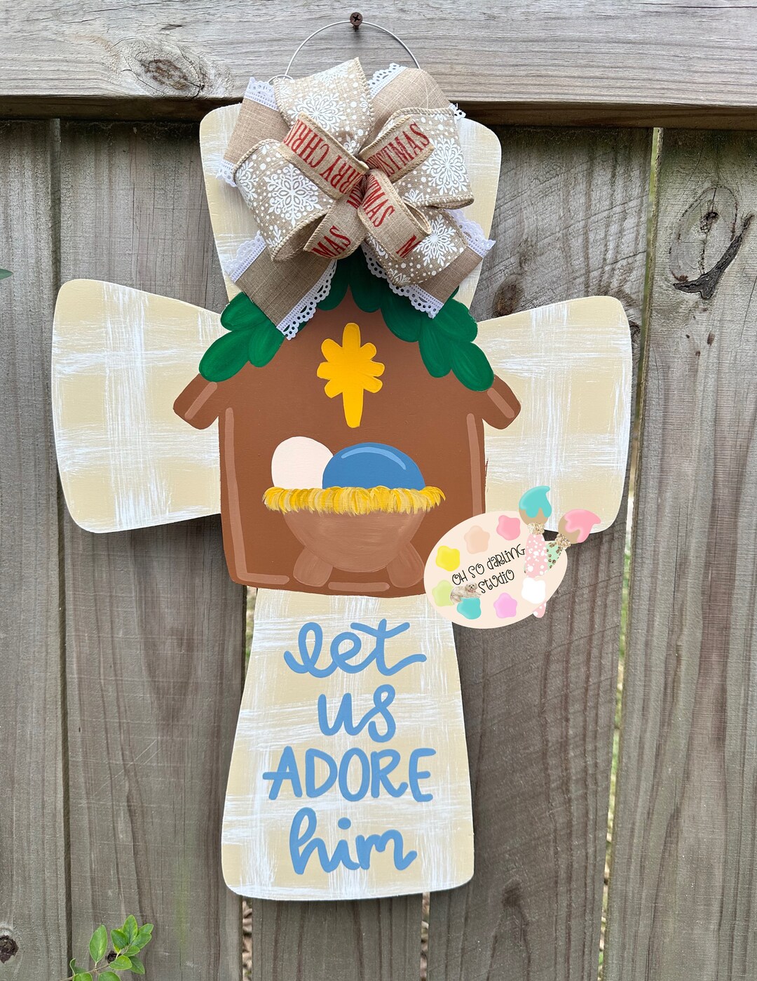 Door Hanger, Attachment, Christmas Door Hanger, Baby Jesus Door Hanger ...