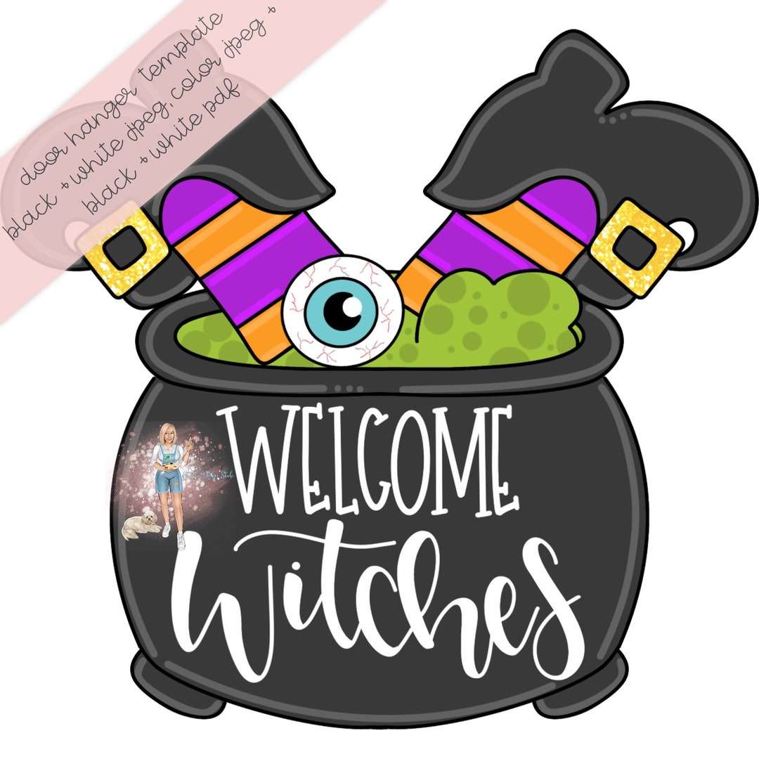 TEMPLATE, Door Hanger Template, Halloween Template, Cauldron Template ...
