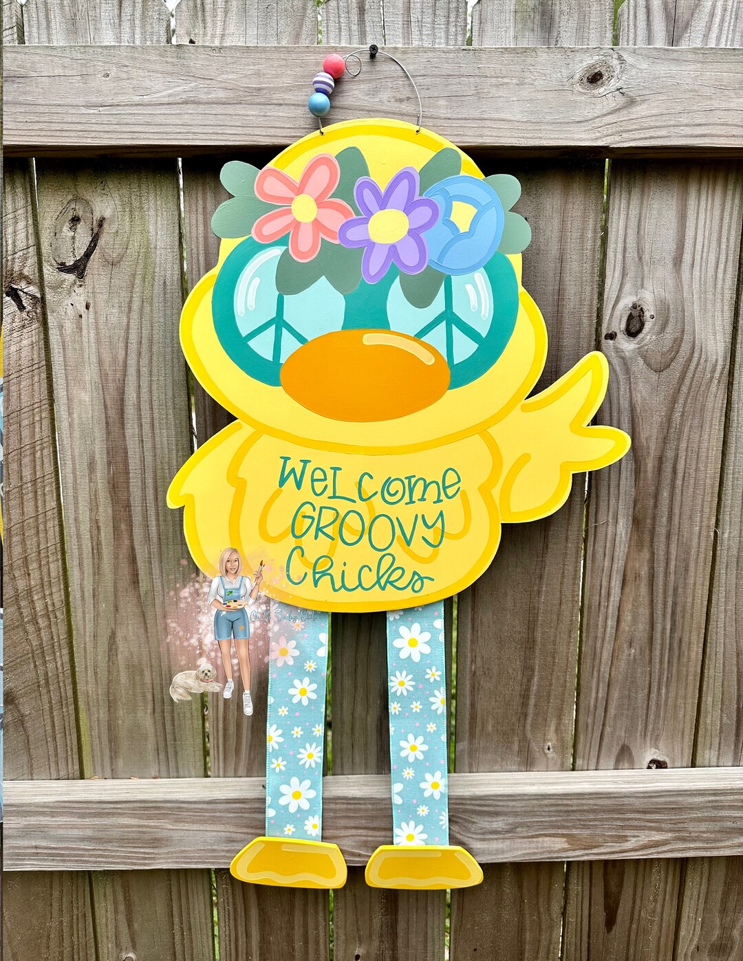 Door Hanger, Spring Door Hanger, Chick Door Hanger, Easter Door Hanger ...