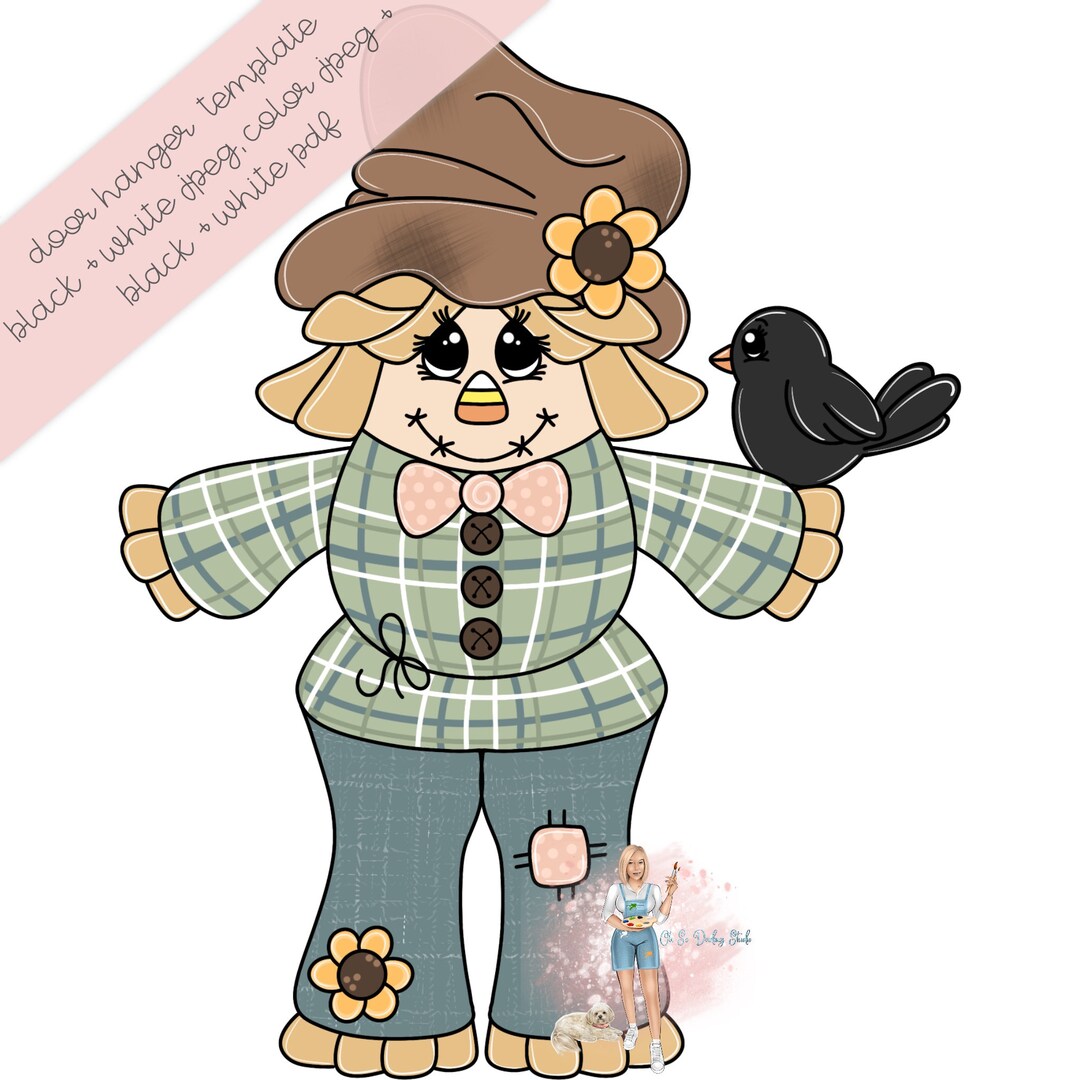 TEMPLATE, Door Hanger Template, Scarecrow Template, Fall Template, Fall ...