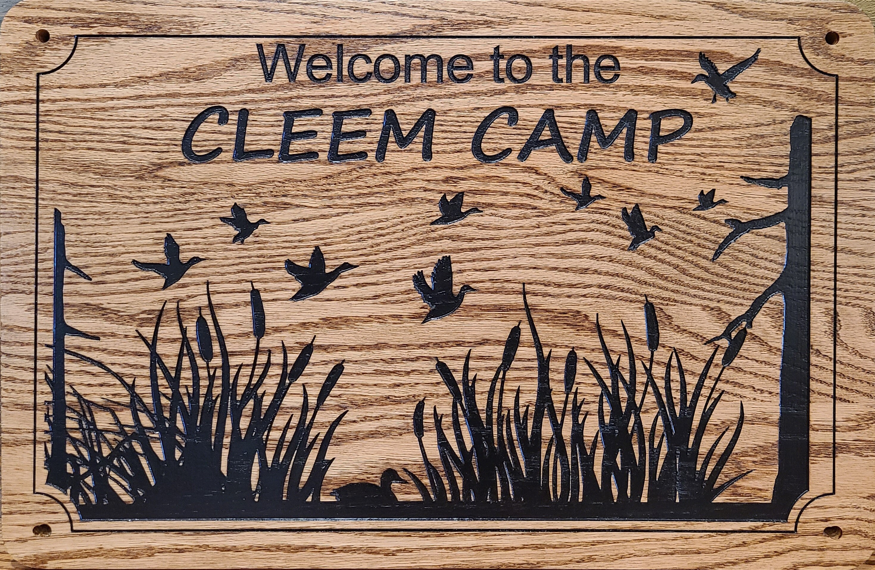 Ducks and Cattails Family Cabin Signs, Welcome or Lake Home Signs ...