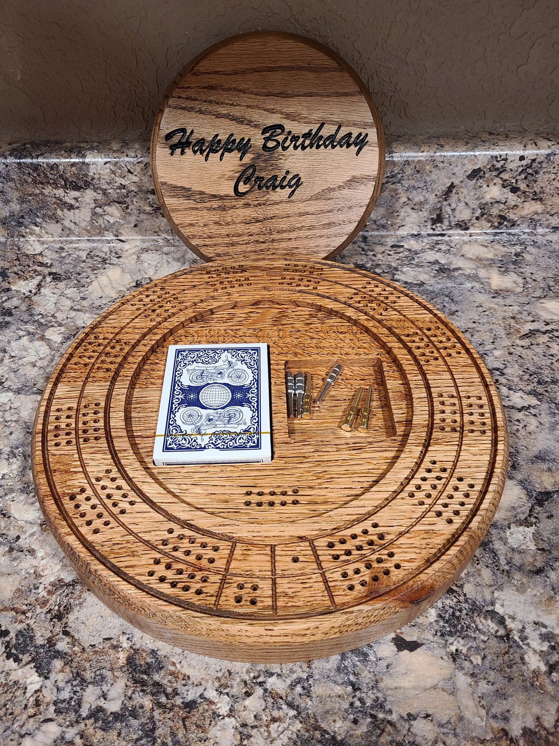 Round Cribbage Board With Custom Lid – Fast Free Domestic Shipping - Etsy