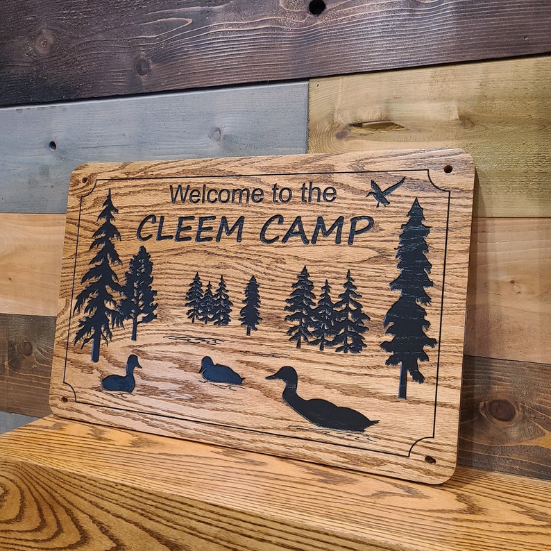 Ducks and Trees Family Cabin Signs, Welcome or Lake Home Signs ...