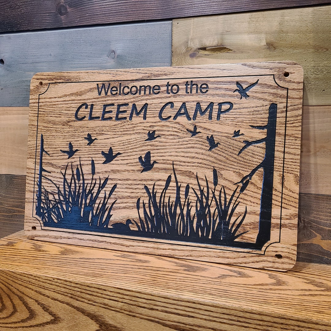 Ducks and Cattails Family Cabin Signs, Welcome or Lake Home Signs ...
