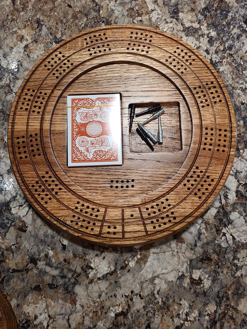 Round Cribbage Board With Custom Lid – Fast Free Domestic Shipping - Etsy