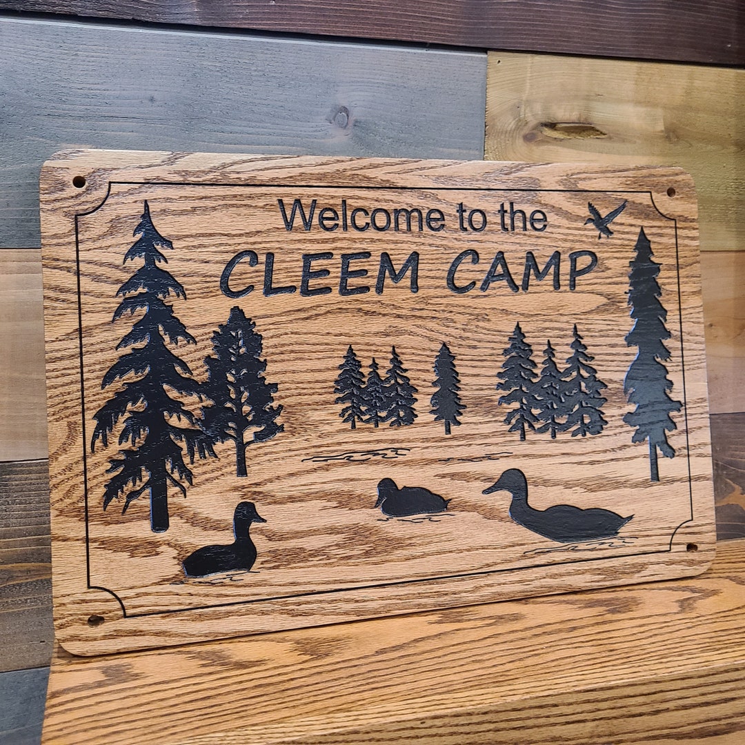 Ducks and Trees Family Cabin Signs, Welcome or Lake Home Signs ...