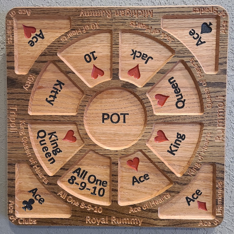 Limited Edition 16"x16" Solid Red Oak Tripoli, Michigan Rummy or ...