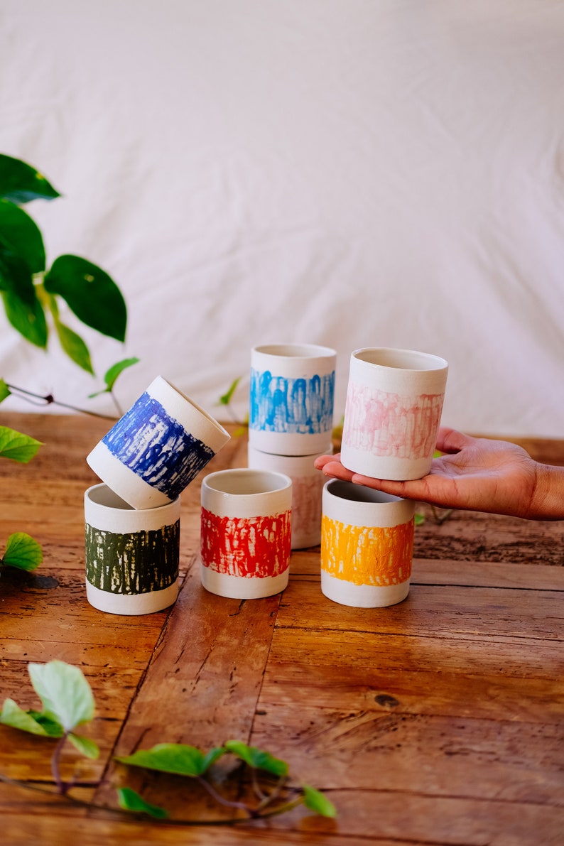 Large Colorful Bohemian Porcelain Cups - Etsy