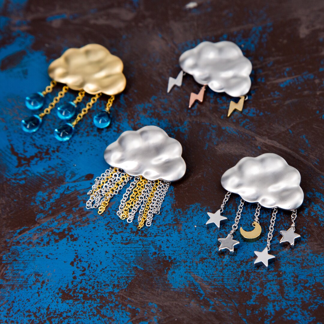 Dangle Brooch Shawl Pin Statement Sweater Brooch Crescent - Etsy