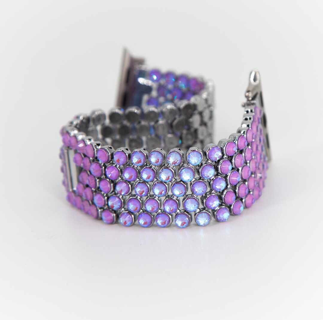 Pink-lilac Rhinestone Apple Watch Band: Bedazzled Bling Iwatch Strap - Etsy