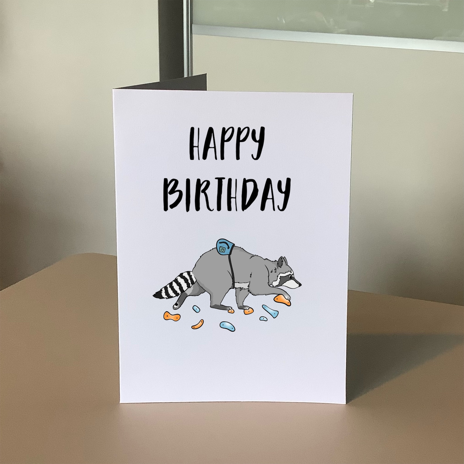 Happy Birthday Card Sloth Rock Climbing Climber Bouldering Partner Trad ...