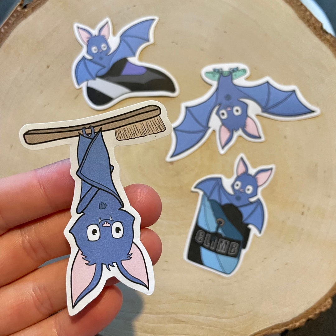 Bat Hang Climbing Stickers Set of 4 | Boulder Sports Handmade Gift ...