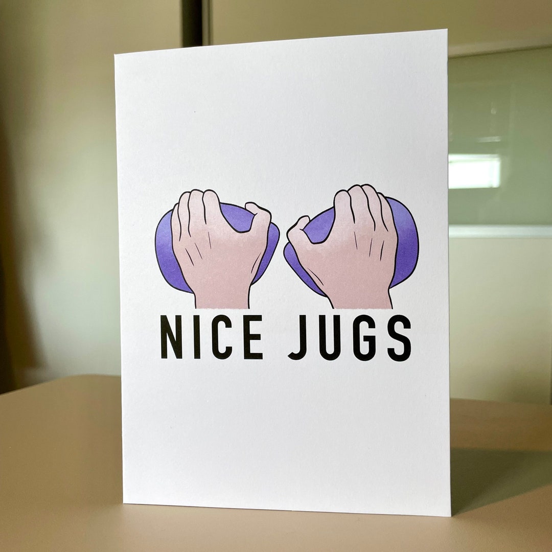 Nice Jugs Greeting Birthday Card | Rock Climbing Joke Funny Climber ...