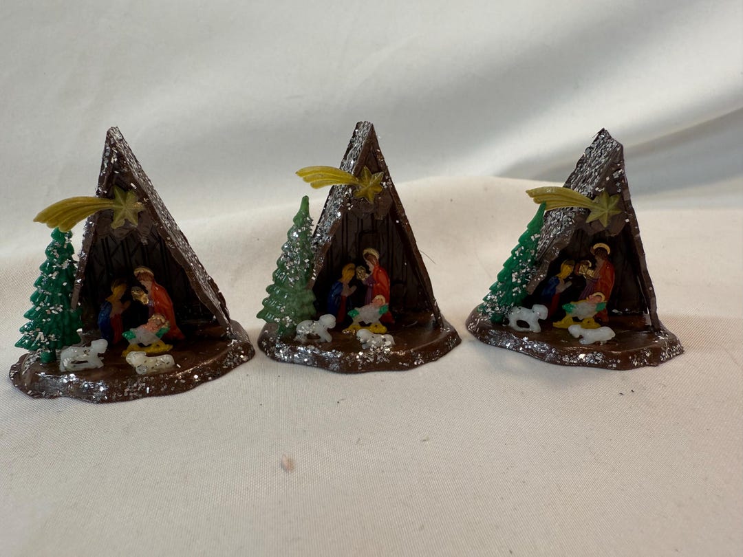 3 Vintage Miniature Plastic Nativity Set Hong Kong - Etsy