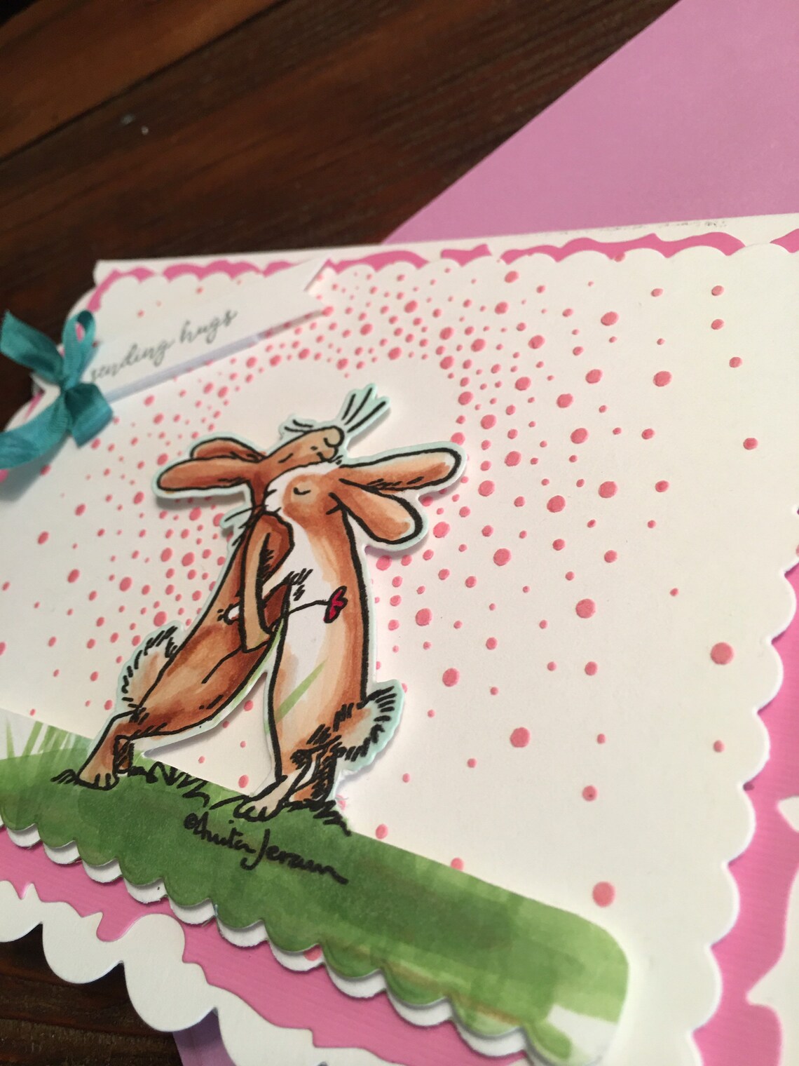 Rabbit Hugs Pop up Card - Etsy