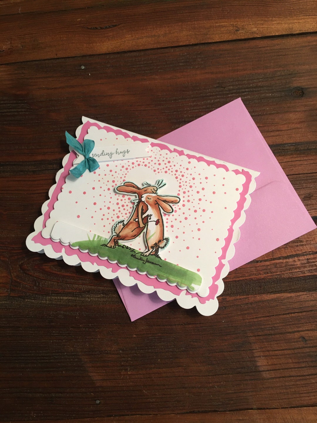 Rabbit Hugs Pop up Card - Etsy