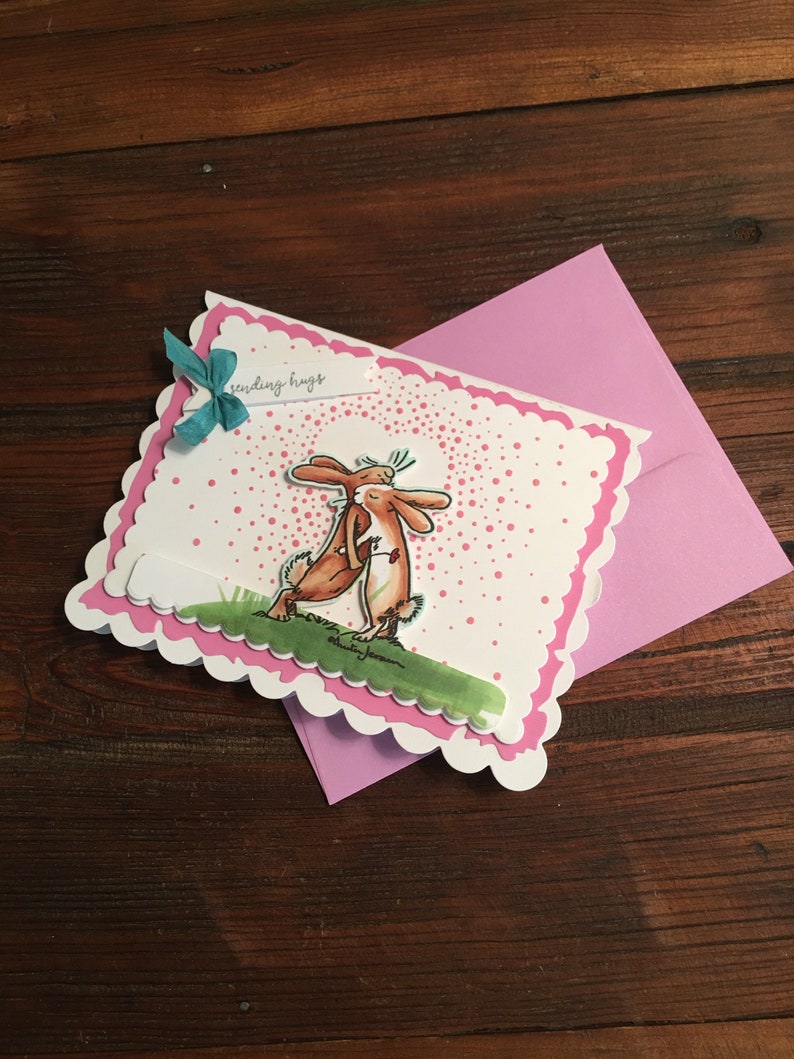 Rabbit Hugs Pop up Card - Etsy