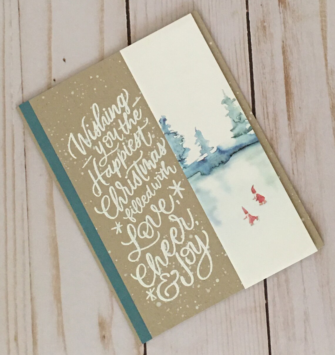 Skating Santa Gnome Greeting Card - Handmade - Etsy