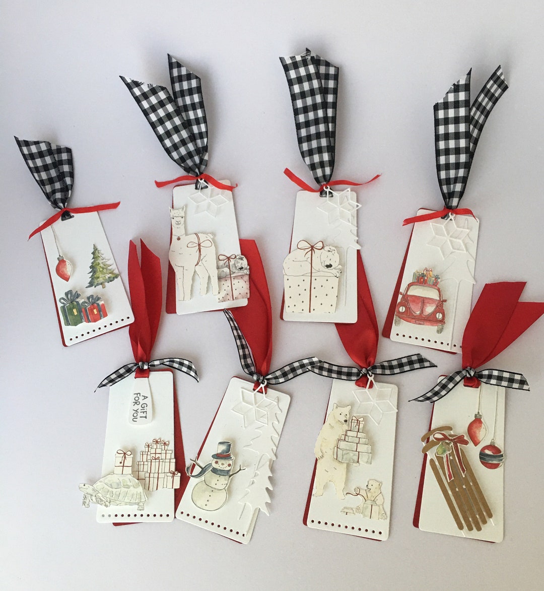 Sets of Unique Christmas Gift Tags-handmade- 4 or 8 Tags - Etsy