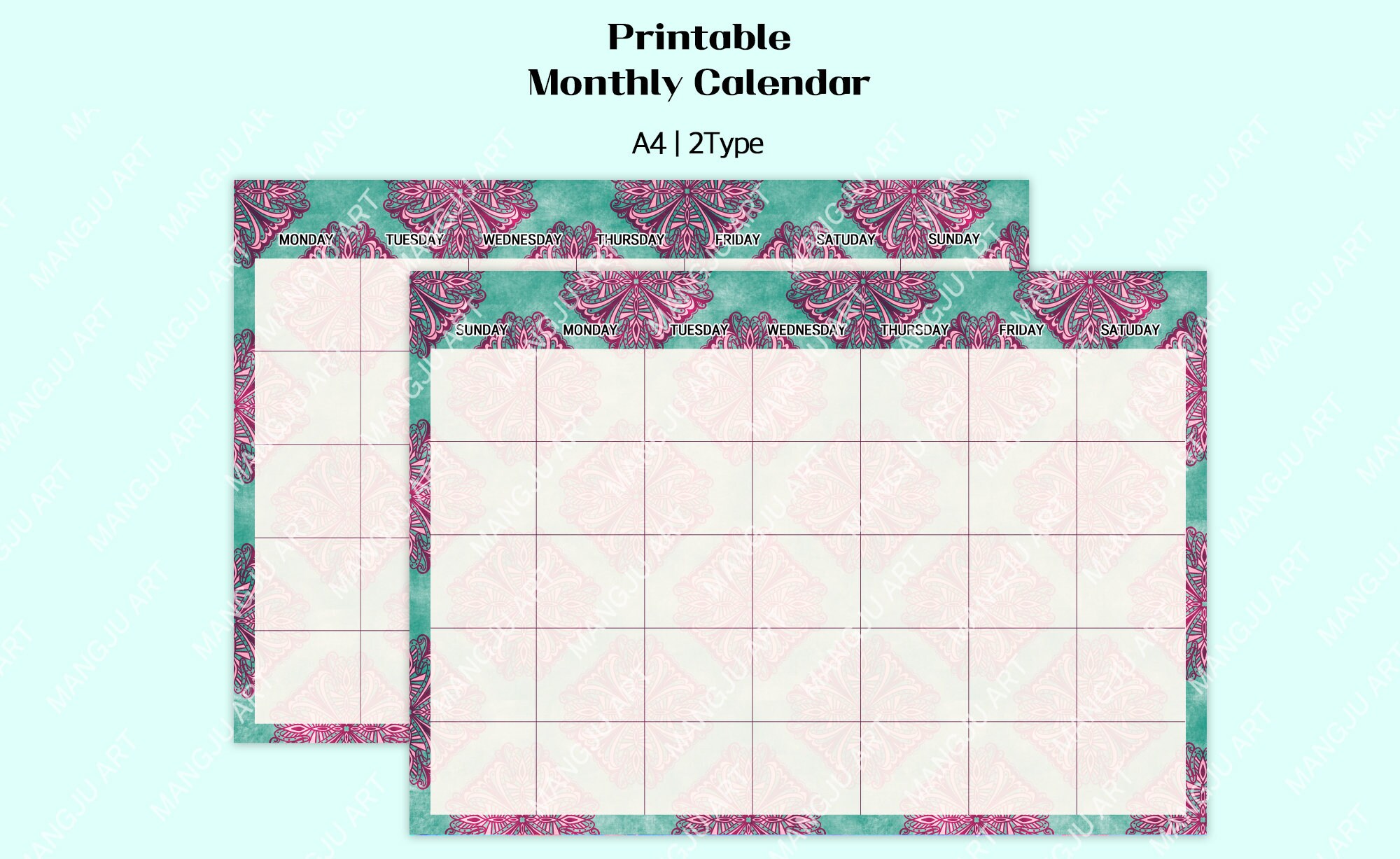 Printable Calendar Monthly Calendar Blank Monthly Plan - Etsy