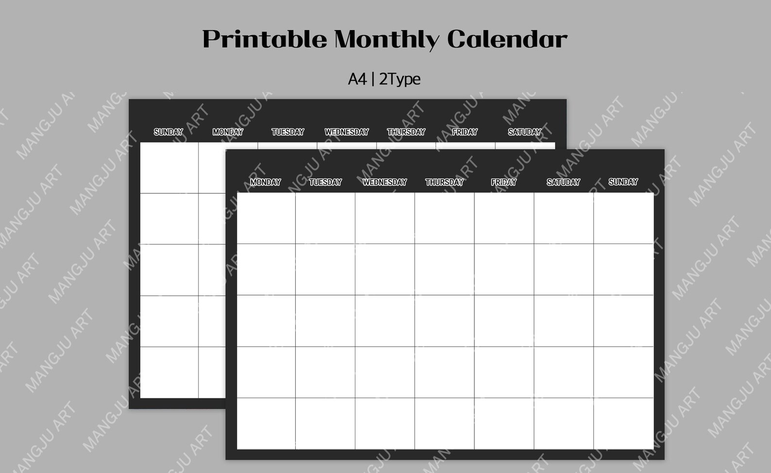 Printable Calendar Monthly Calendar Blank Monthly Plan Calendar A4 ...