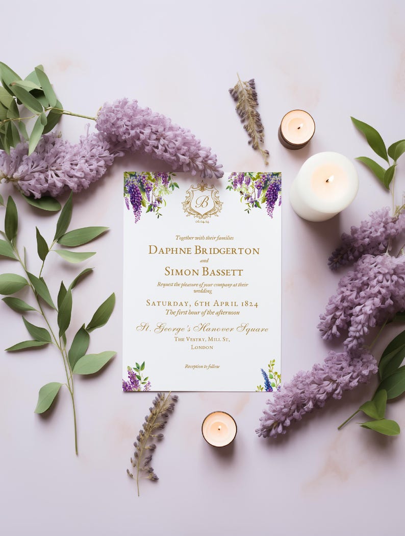 Bridgerton Wedding Invitation Template: Vintage Regency DIY (canva ...