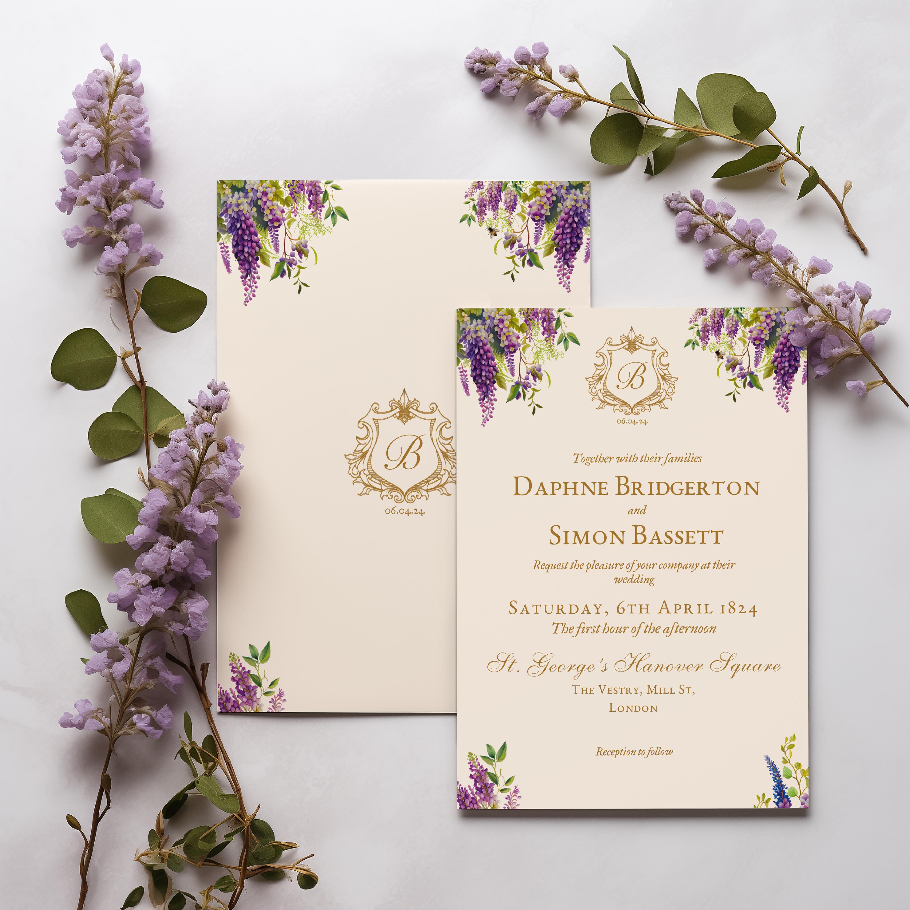 Bridgerton Wedding Invitation Template: Vintage Regency DIY (canva ...