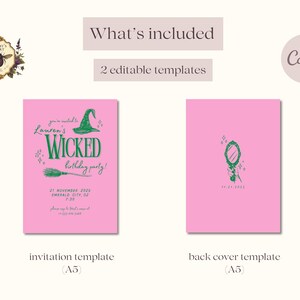 EDITABLE Wicked Canva Template, Birthday Party Invitation, Elphaba ...