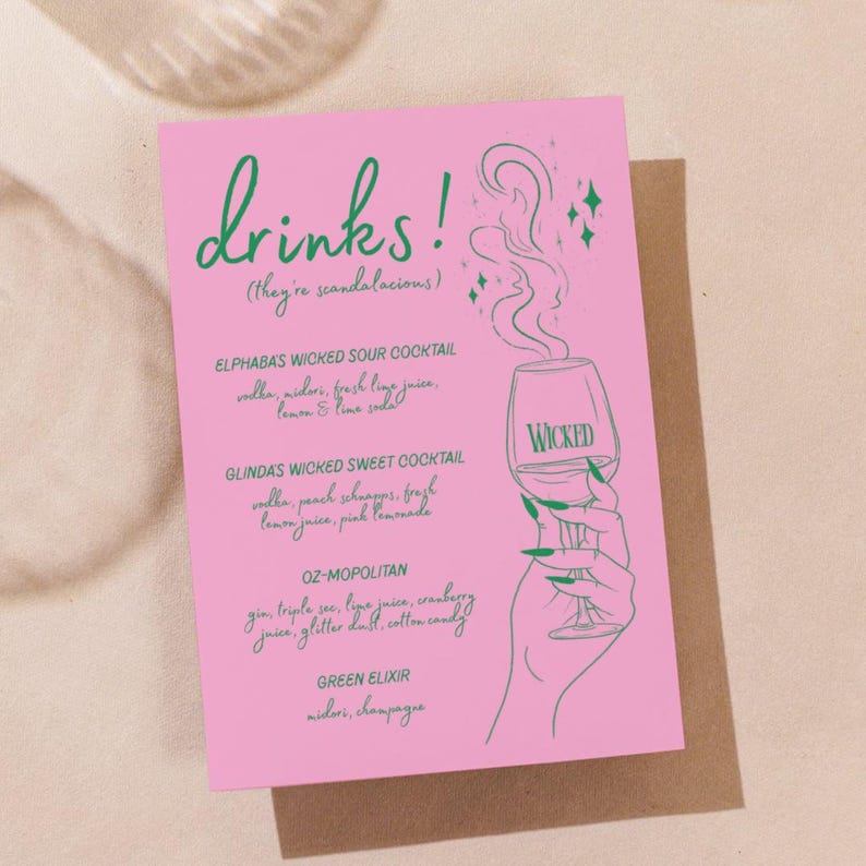 Wicked Birthday Party Invitation Bundle: Elphaba, Glinda (canva ...