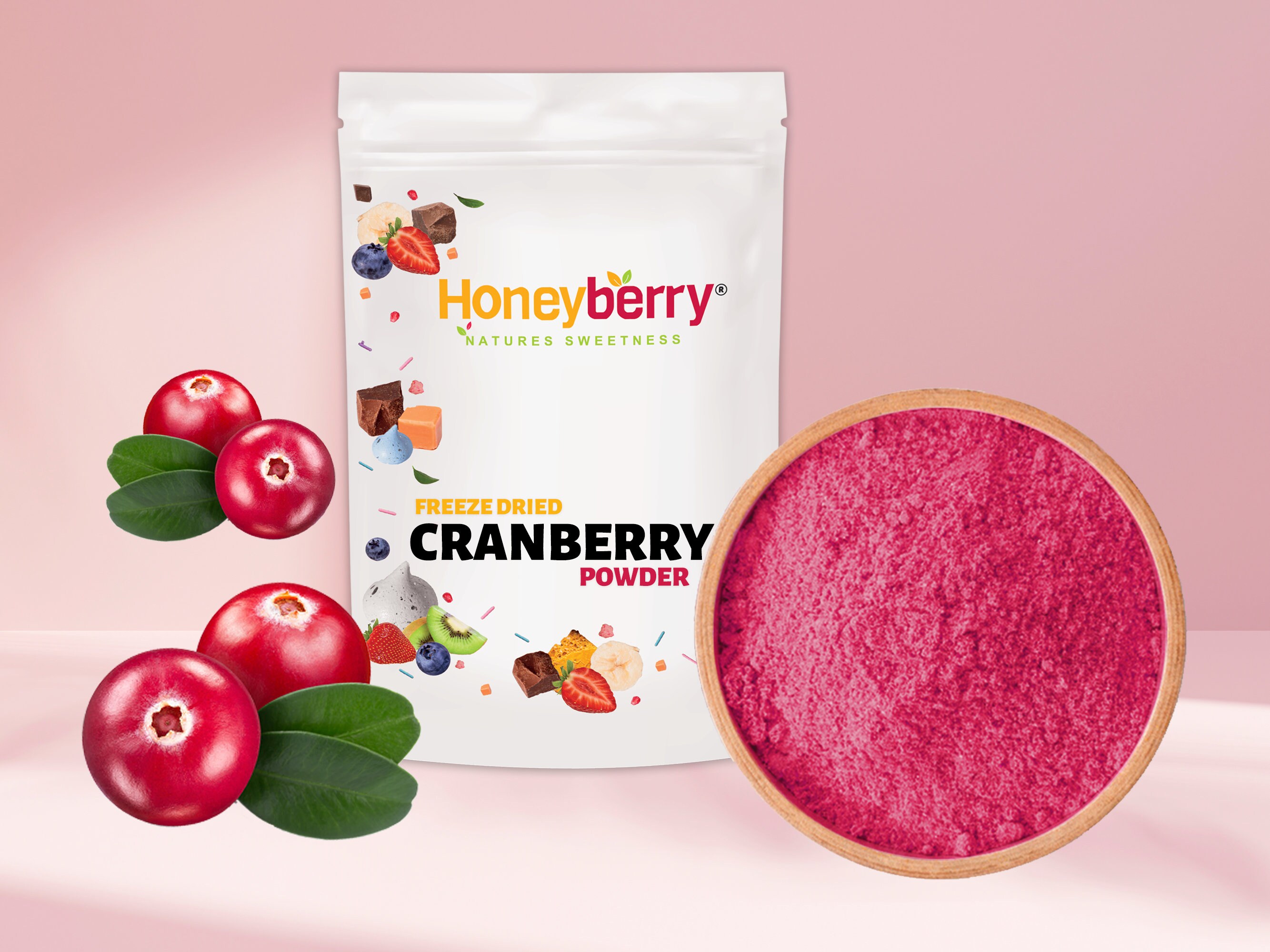 Freeze Dried Cranberry Powder 100g - Finely Milled Dry Fruit for Baking ...