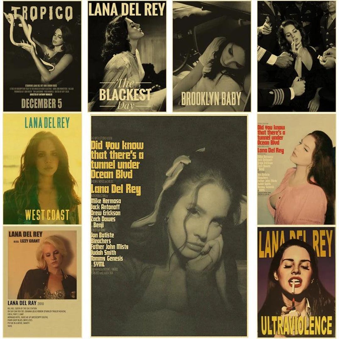 Lizzy Grant Lana Del Rey Posters Retro Kraft Paper Prints Music Album ...