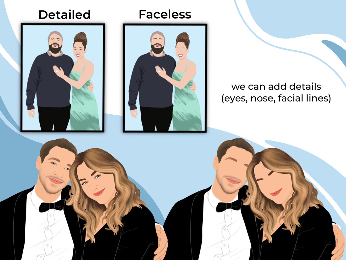 Faceless Portrait, Costum Digital Portrait, Digital Portrait - Etsy