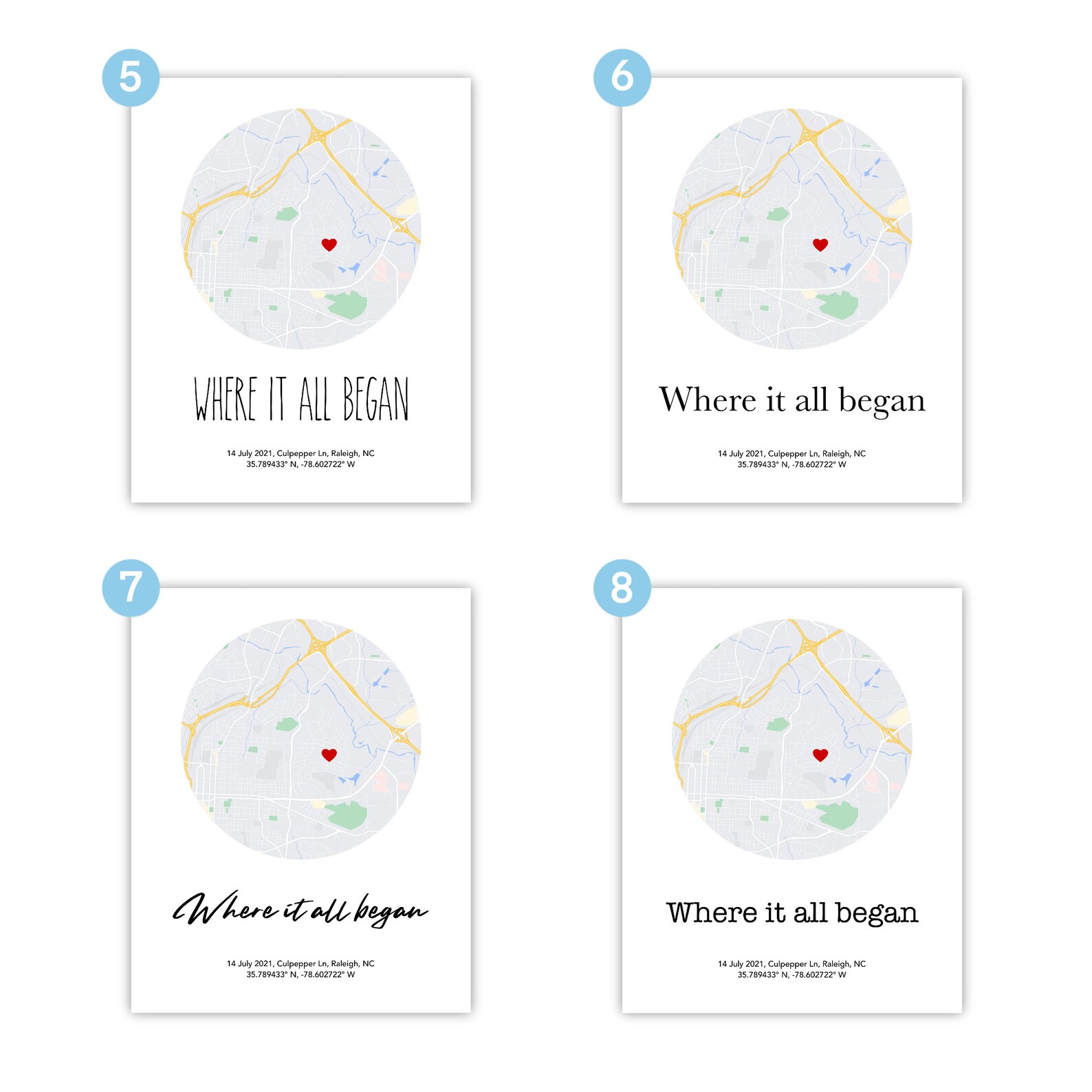 Where We Met Map Where It All Began Anniversary Gift - Etsy