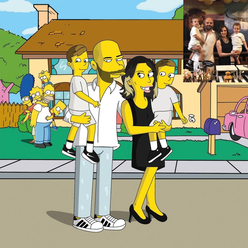 Custom Simpsons Portrait Cartoon Portrait Custom Family - Etsy