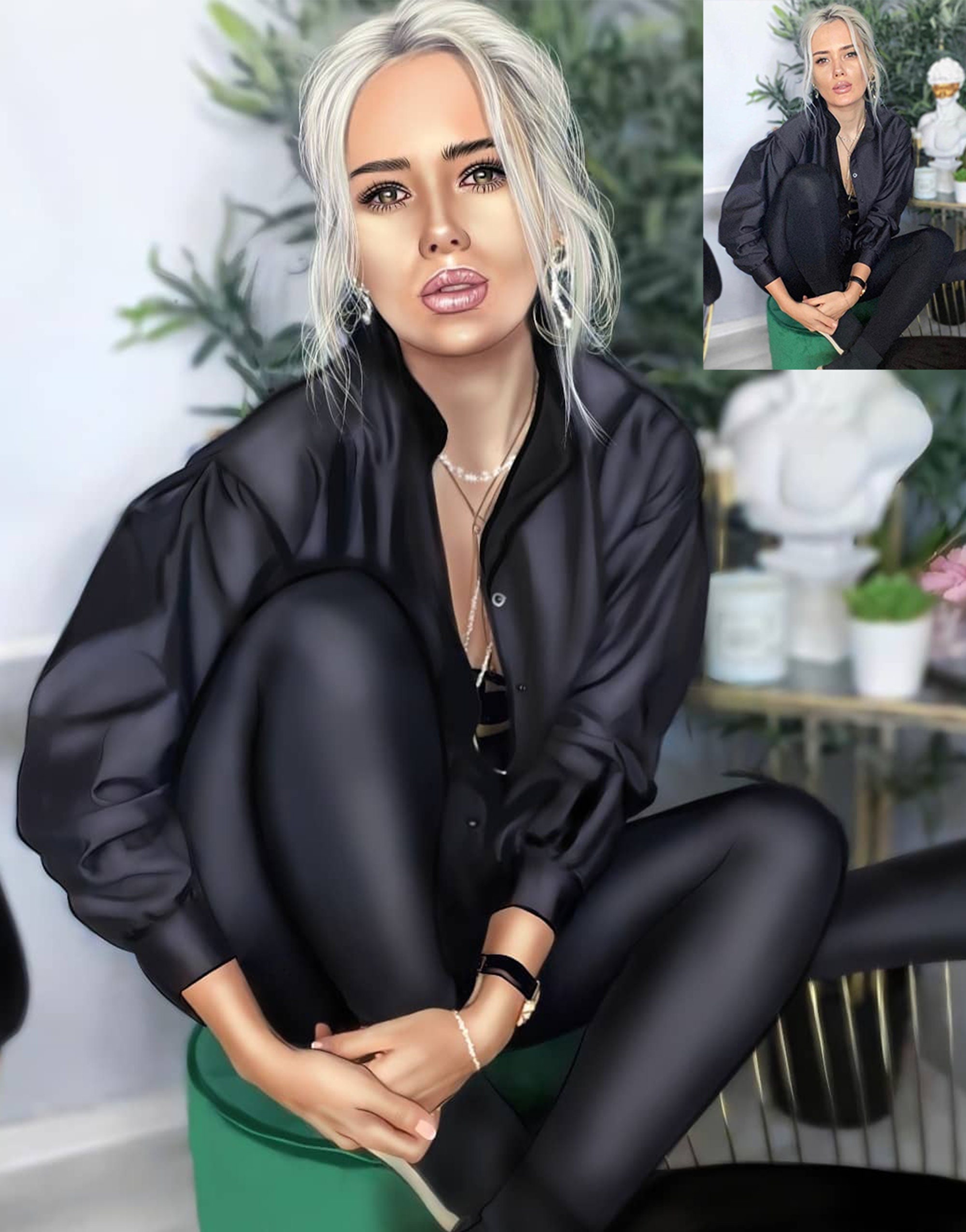 Portrait From Photo Realistic Portrait Digital Portrait - Etsy