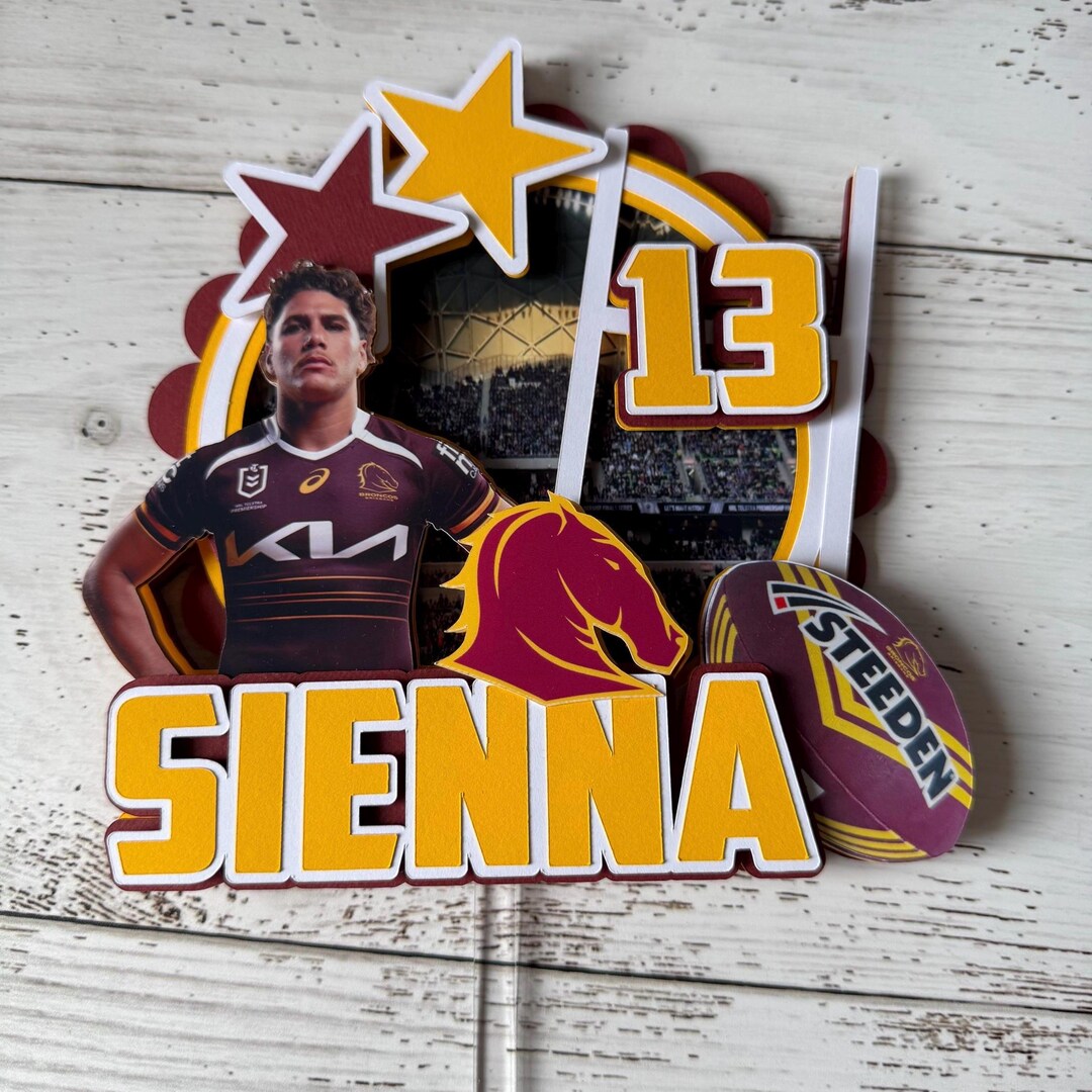 Broncos Cake Topper | Brisbane Broncos Cake | NRL Cake Topper | NRL ...