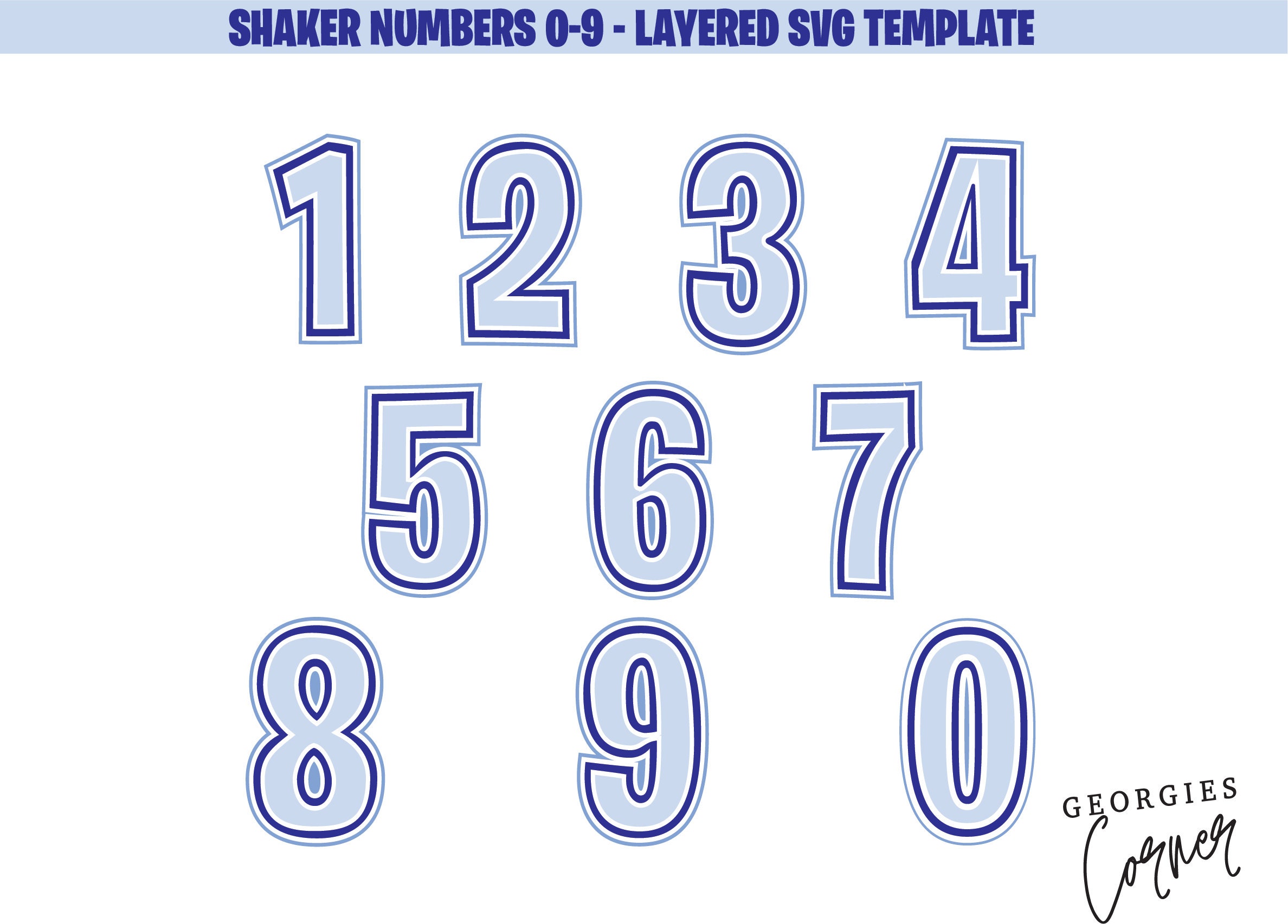 Layered Shaker Numbers SVG Files - Etsy