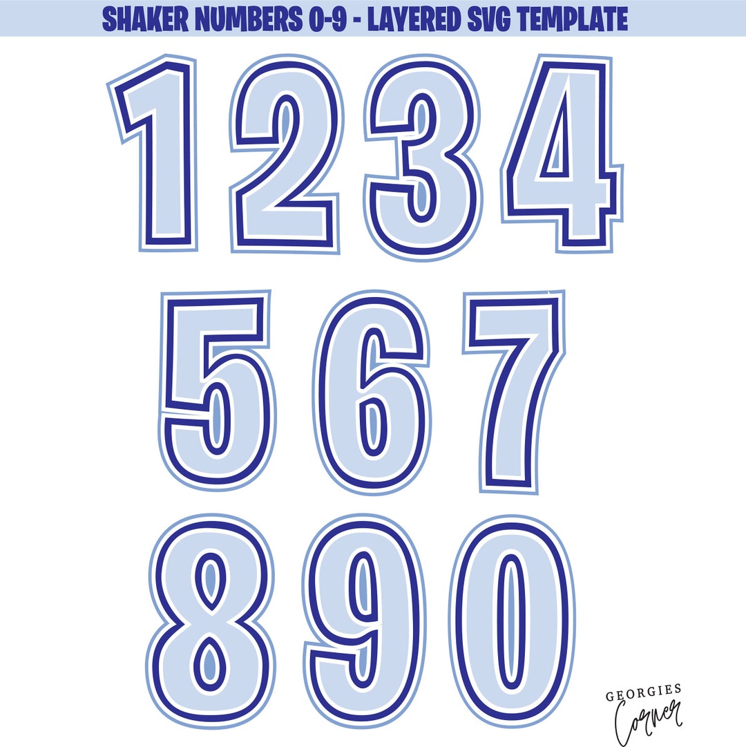 Layered Shaker Numbers SVG Files - Etsy