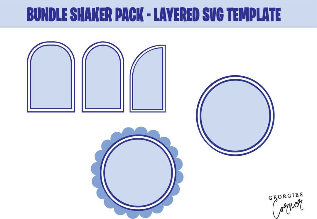 Shaker Bundle SVG Cake Topper Shape Shaker Bundle Digital Downloads ...