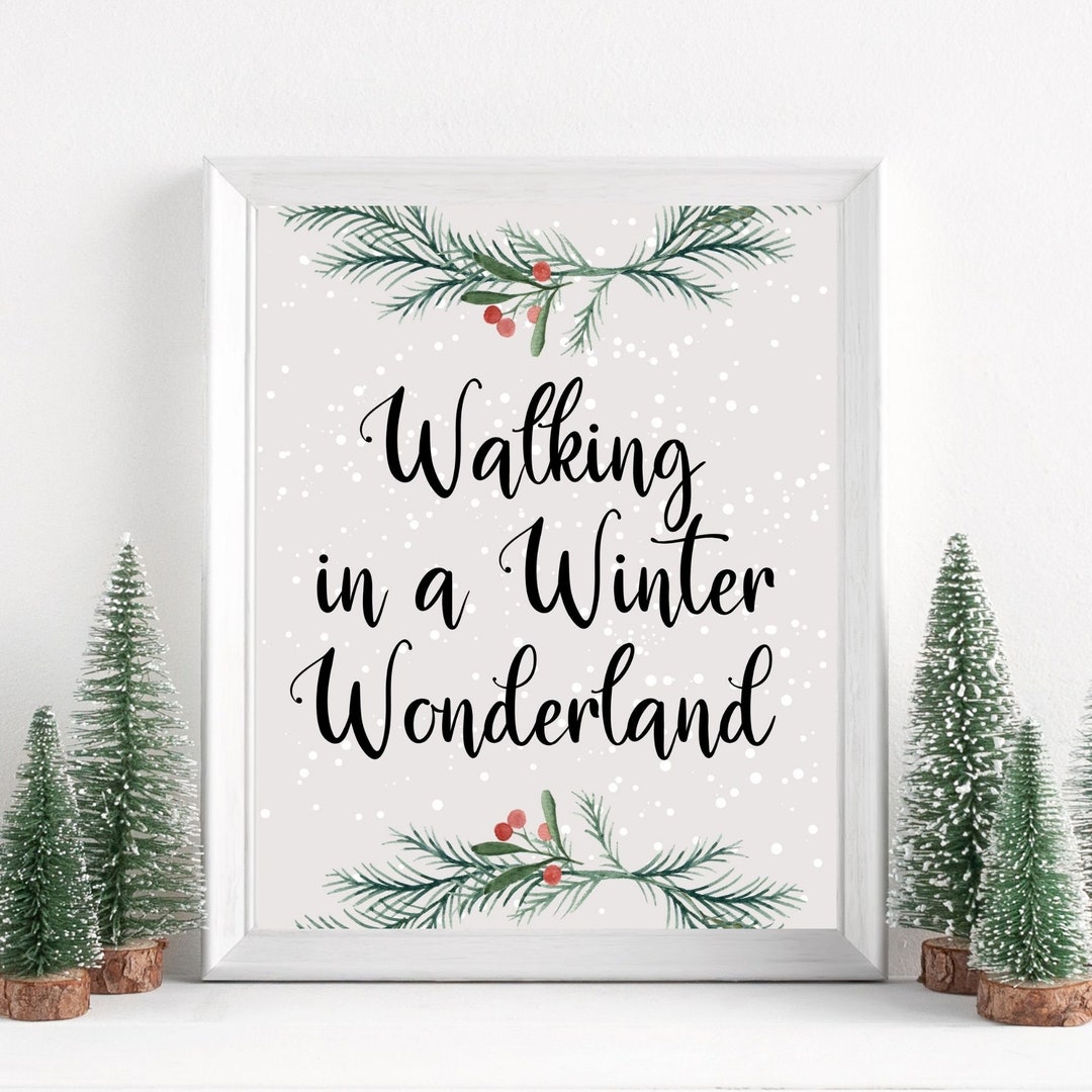 Walking in a Winter Wonderland Print 4x6 5x7 8x10 11x14, Winter Poster ...