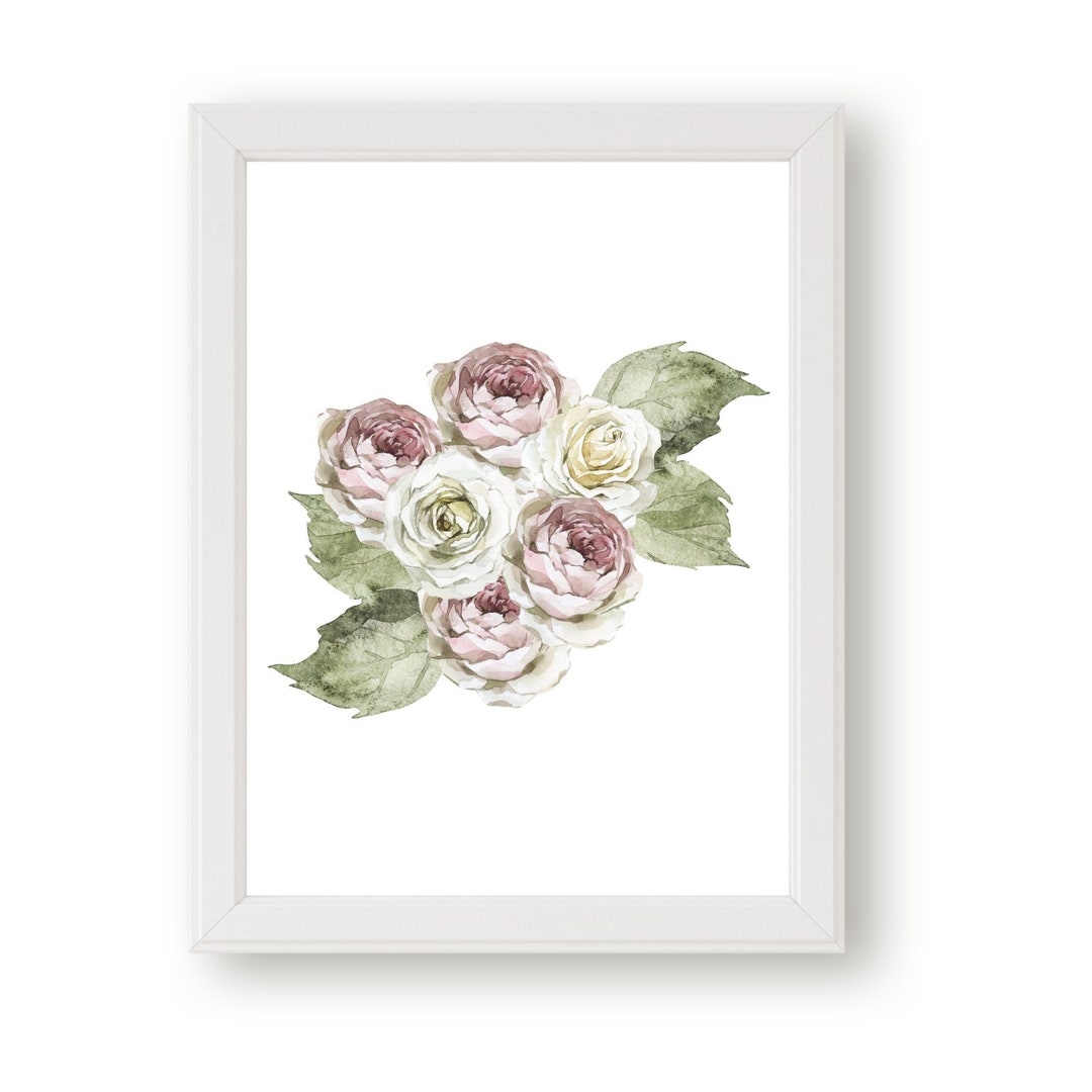 French Country Roses Art Print Farmhouse Decor Nature Art Cottagecore ...
